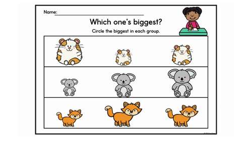 Kindergarten Math | Measurement Worksheets by E is for Erica | TPT