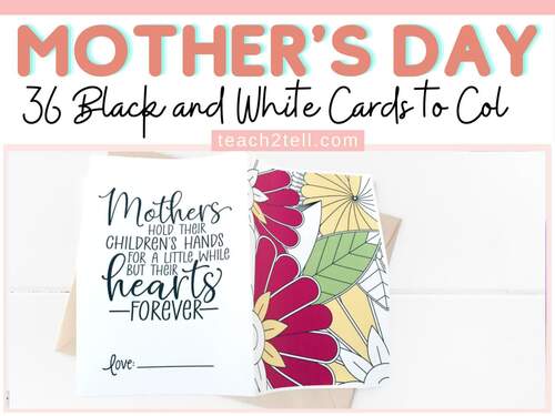 Mothers Day Cards Coloring Craft Activity by Teach2Tell | TPT