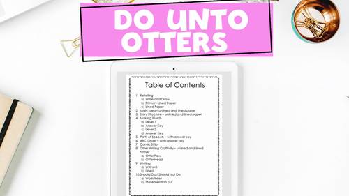 Do Unto Otters Book Companion Read Aloud Activities Writing Craft 2nd Grade
