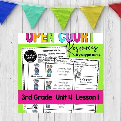 Open Court Reading 3rd Grade Unit 4, Lesson 1 Resources by Glyph Girls