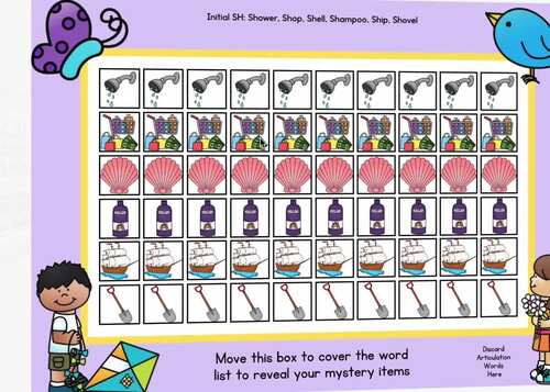 Digital Spring Mystery Square Articulation Game for Speech Therapy