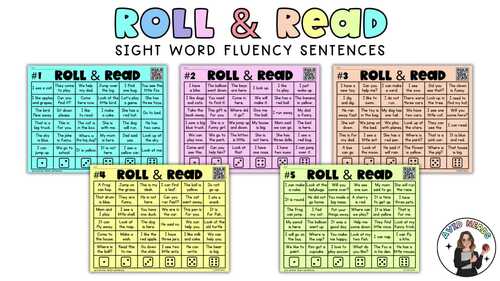 Preschool Dolch Sight Word Fluency Sentences Worksheets | Roll and Read ...