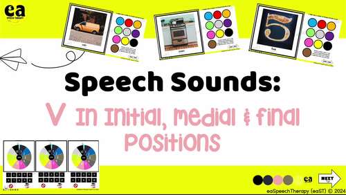 V Initial Medial Final Speech Sound No Prep Digital PowerPoint Activity ...