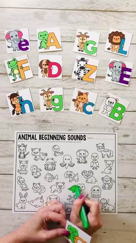 Animal Beginning Sounds and Letter Matching - Animal Letters A to Z