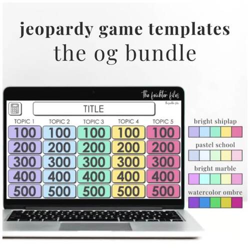 Editable Blank Jeopardy Game Template Google Slides PowerPoint OG BUNDLE