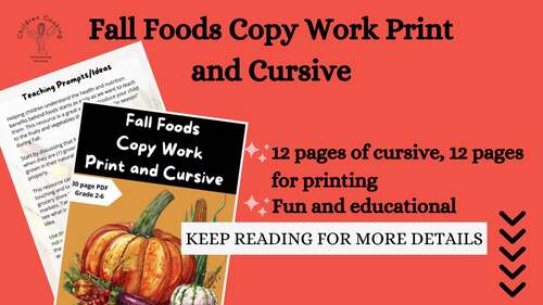 Handwriting Practice Print & Cursive Copywork | Fall Foods with apples ...