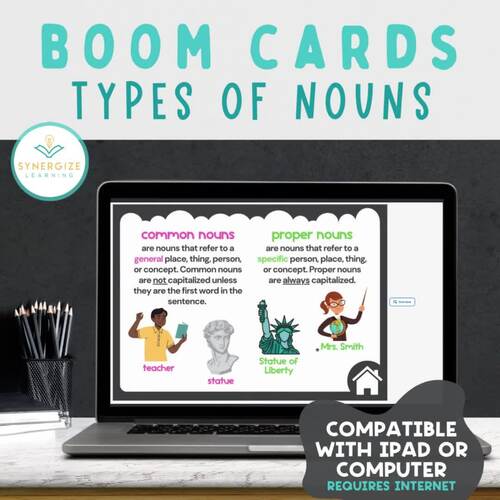 Types of Nouns: Common, Proper, Concrete, Abstract [Boom Cards] | TPT