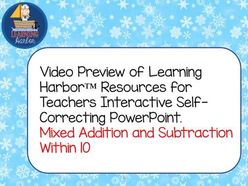 Mixed Addition and Subtraction Within 10 Interactive Self-Correcting ...
