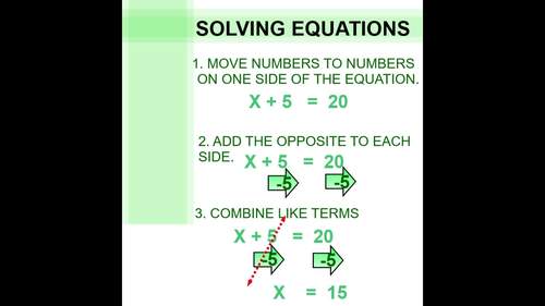 ONE STEP EQUATIONS, PDF'S, worksheets, printable by Smart Math Mart