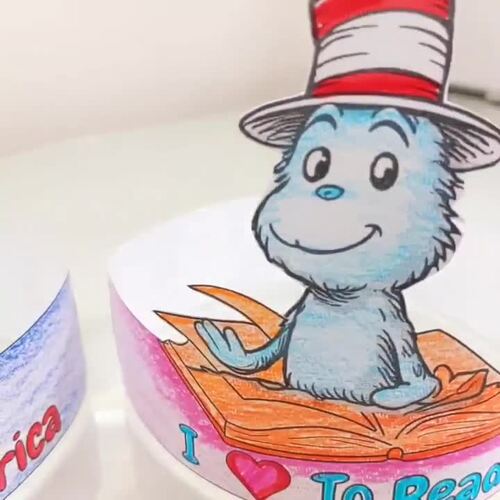 Dr. Seuss Book Headband Hat Paper Crown Craft / Read Across America Week