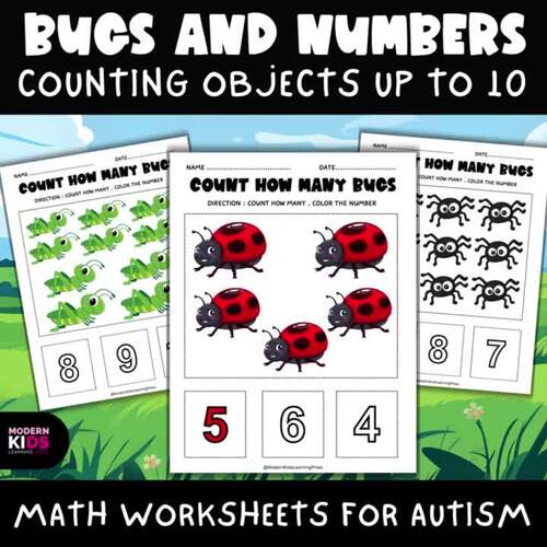 Bugs and Numbers Counting Objects up to 10 - Interactive Counting Stations