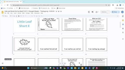 Thanksgiving Emergent Reader Booklet | Short E CVC Word Thanksgiving ...
