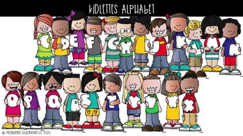 Kidlettes Alphabet clip art, Letters clip art COLORED Version | TPT
