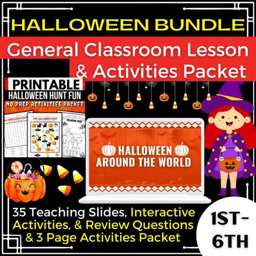 Halloween Bundle - General Classroom Lesson & Printable Activities Packet