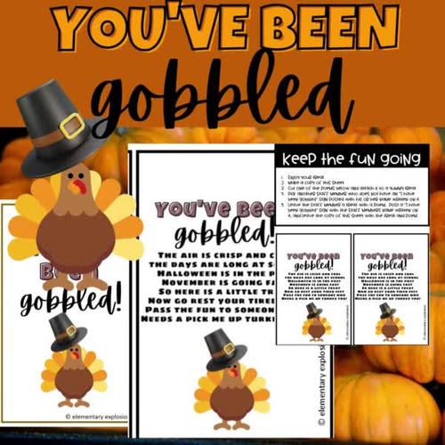 You've Been Gobbled Teacher Edition | Thanksgiving Staff Member Morale Game