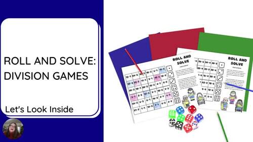 Division Fact Fluency Division Math Game Roll & Solve Math Centers
