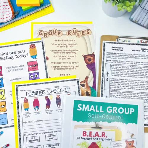 Self Control & Impulsive Behaviors 6 Week Small Group Counseling Kit