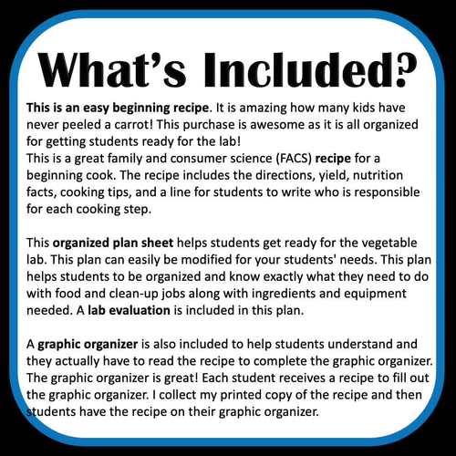 Vegetable Lab | FACS, FCS, Family and Consumer Science, Culinary Arts