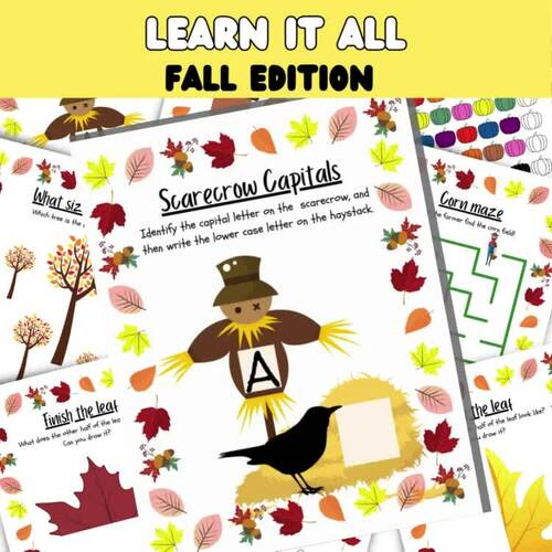 Fall Preschool Worksheets | Math & ELA | No Prep Pages | Sub Plans ...