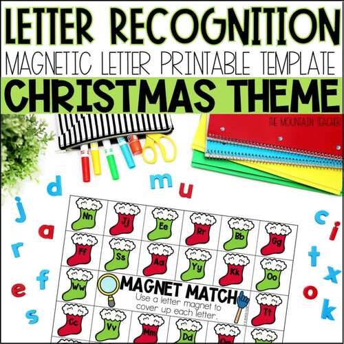 Christmas Letter Recognition Activity Magnetic Letter Printable Cookie ...