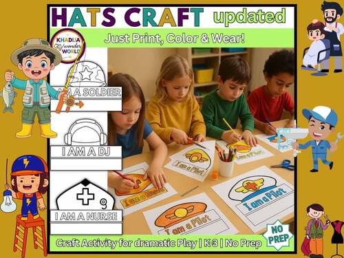Community Helpers Hat Craft Trades Edition 86 Hats Career Week K-3 N ...