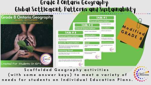 Grade 8 Geography Strand A | Modified | Differentiated | Ontario Curriculum