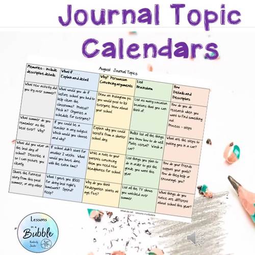 Journal Prompts 300 Topics Year long Calendars | TpT