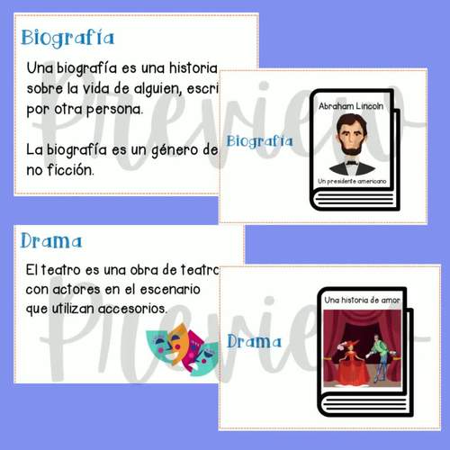 Géneros literarios- Presentación y organizadores gráficos | TPT