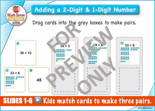 Adding 2-Digit & 1-Digit Numbers DIGITAL MATCHING: 20 PPT / Google ...