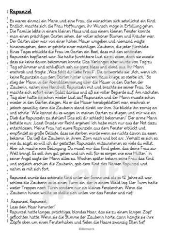 Deutsch/German: Märchen/ Fairy Tale: Rapunzel by Blattwerk | TPT