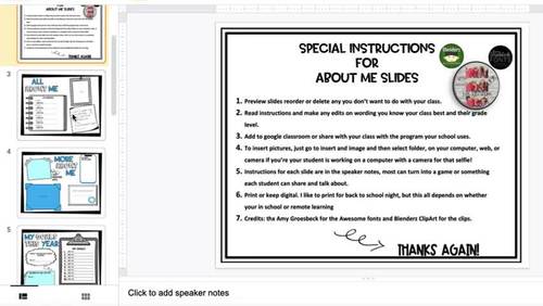 All About Me Ice Breaker Google Slide Distance Learning Digital ...