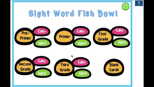 Sight Words GAME - Build a Fish Bowl - No Print BOOM Cards | TPT