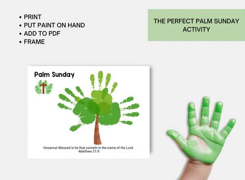 Palm Sunday Bible Verse Handprint Craft for Sunday School Holy Week Lesson