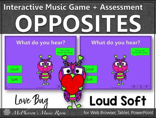 Valentine's Day Music Dynamics Loud and Soft Interactive Music Game ...