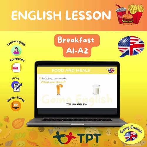 Food - PowerPoint English ESL Lesson 2: Breakfast (2/10) by Going Languages