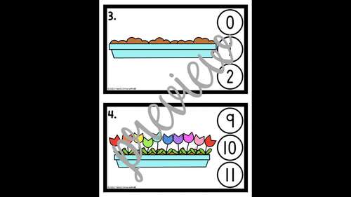 Spring Math Center Task Cards Counting Flowers 0-10 Clip Cards | TPT