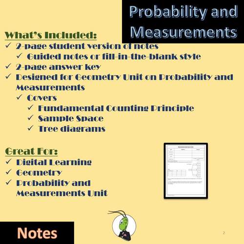 Representing Sample Spaces Geo Guided Notes Probability and Measurement