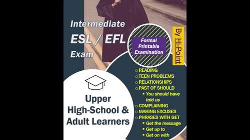 High School Intermediate ESL / EFL English Exam Past of Should +PPT ...