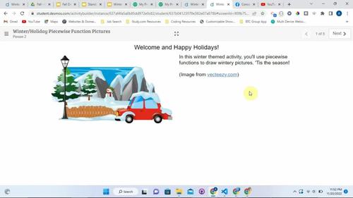 Winter & Holiday Desmos Piecewise Activity - No Prep Christmas Graphing ...