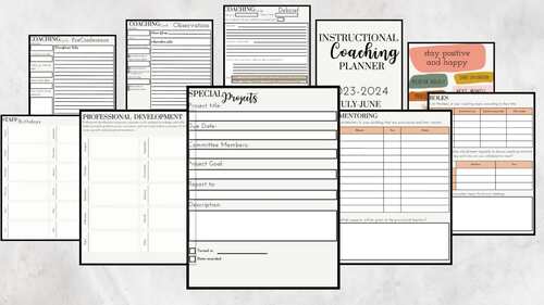 Instructional Coaching Planner 23-24 by Instructional Coaching Made Fun