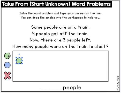 Take From (Start Unknown) Word Problems for Google Slides by ONEderful In First