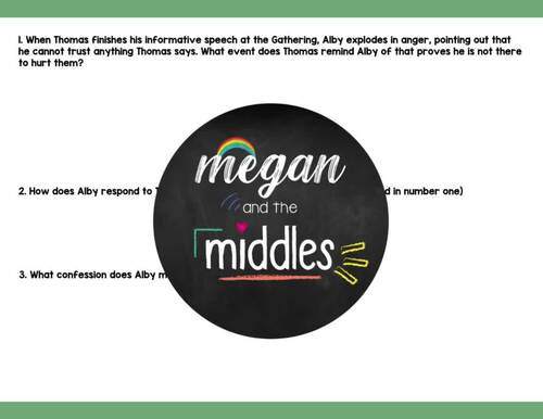 The Maze Runner: Comprehension Questions and Answer Keys for CHAPTERS 51-55