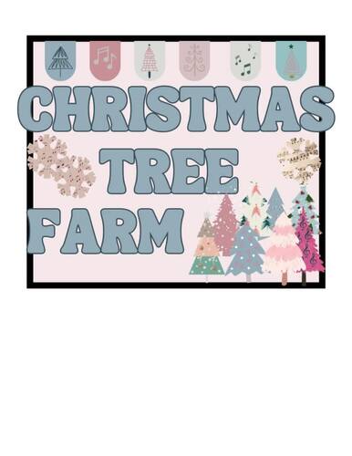 Winter Wonderland Christmas Tree Farm Bulletin Board Kit with Coloring ...