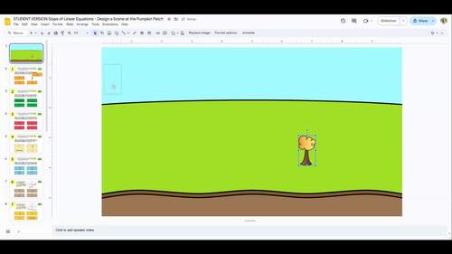Slope of Linear Equations Activity Fall Themed by Mandy's Math World