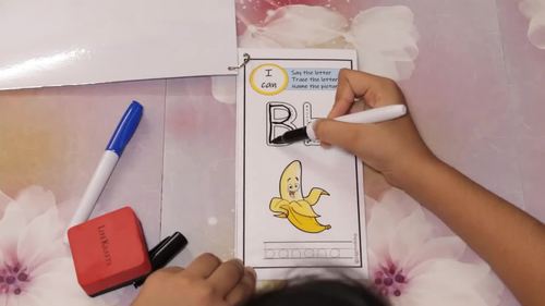 Handwriting practice Beginning letter sound tracing task cards by ...