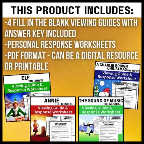 Christmas Broadway Bundle → 4 Musicals: Viewing Guides & Response ...