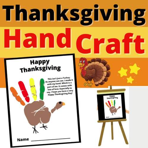 Thanksgiving Activities Craft Hand Print Turkey Thankful Activity