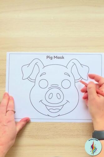 Printable Pig Mask Template, Preschool Farm Animal Coloring Craft ...