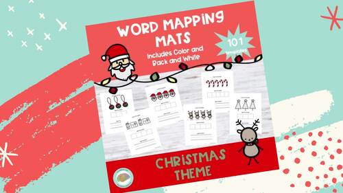 Christmas Themed word mapping mats to help with orthographic mapping