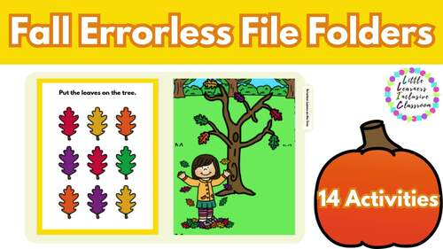 Seasonal Errorless File Folder/Binder/Busy Book Activity (Fall, Winter ...